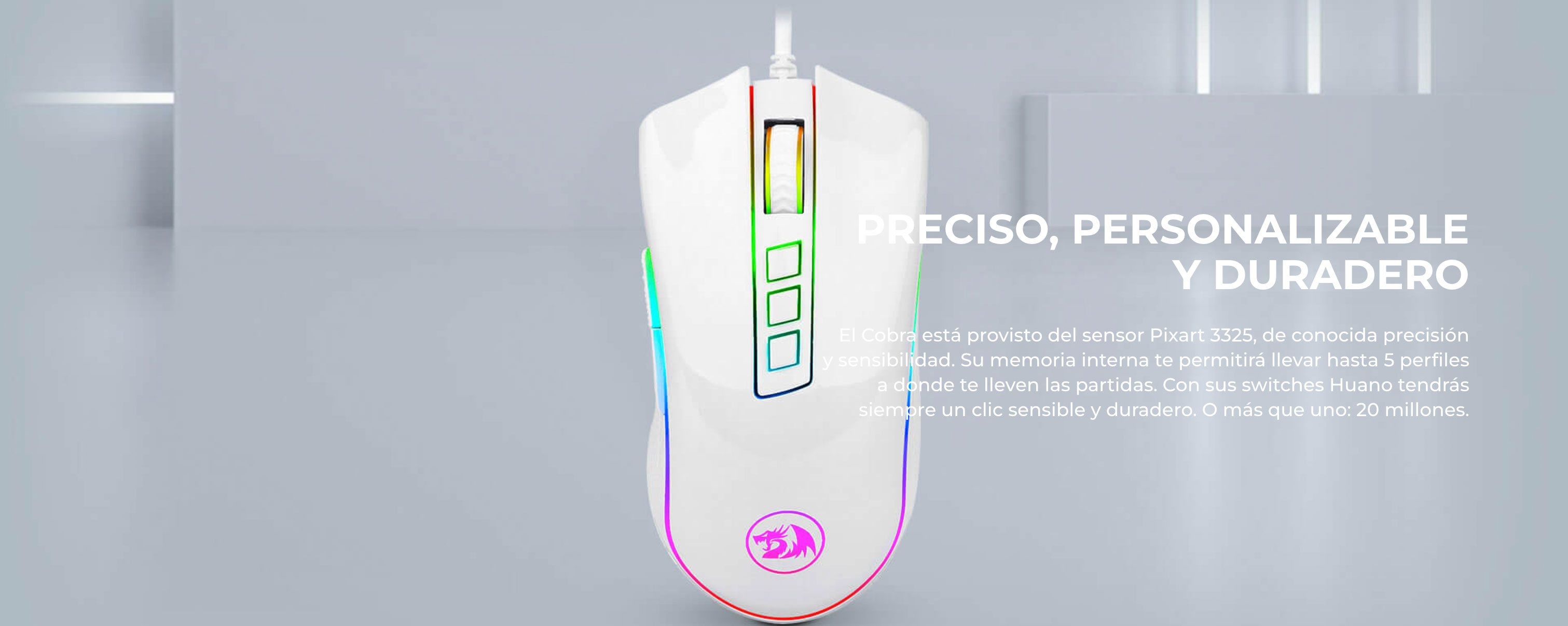 Mouse Gamer Redragon RGB Cobra M711W WHITE con oferta por Black Friday